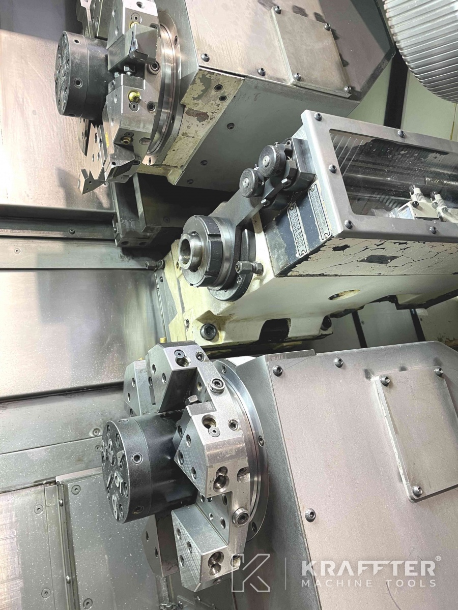 Okuma LU-S1600 used cnc lathe 2 turret & gantry loader for sale (21)